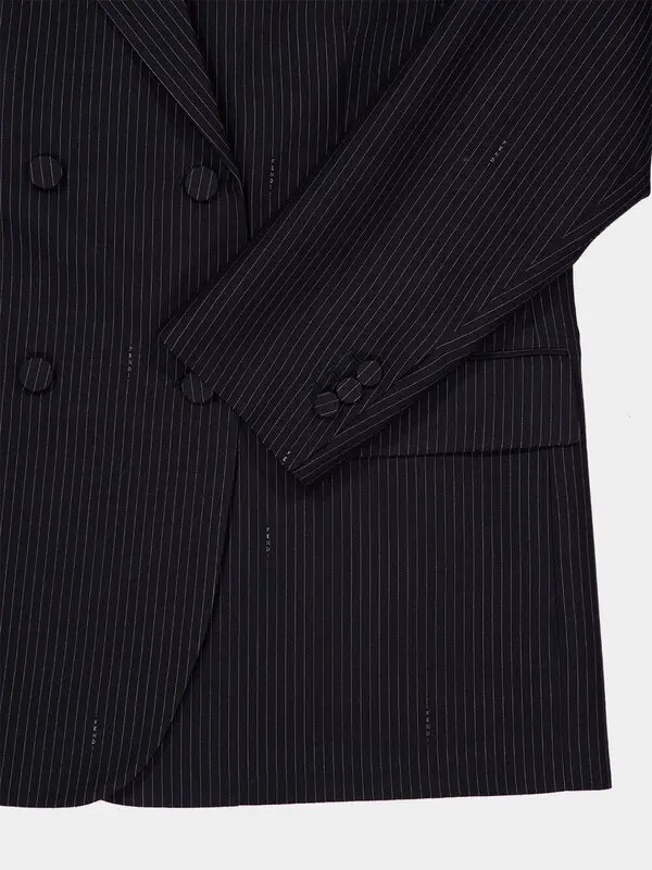 Fendi Pinstriped Wool Double-breasted Blazer