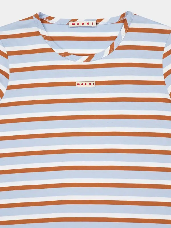 Marni Striped Cotton T-shirt - Blue