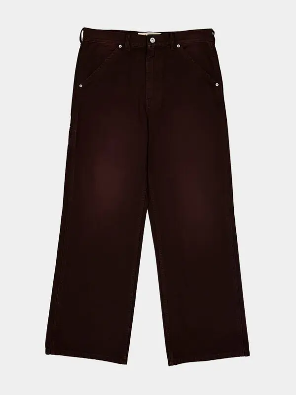 Marni Canvas Pants With Logo Flag Patch