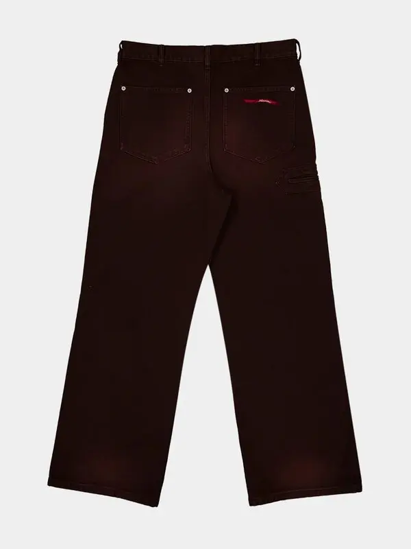 Marni Canvas Pants With Logo Flag Patch