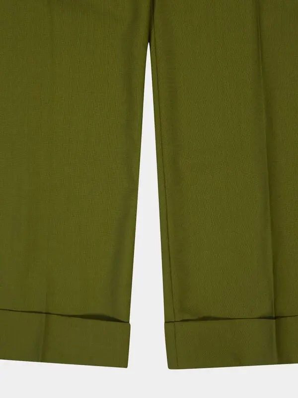 Marni Tropical Wool Straight-leg Trousers - Green