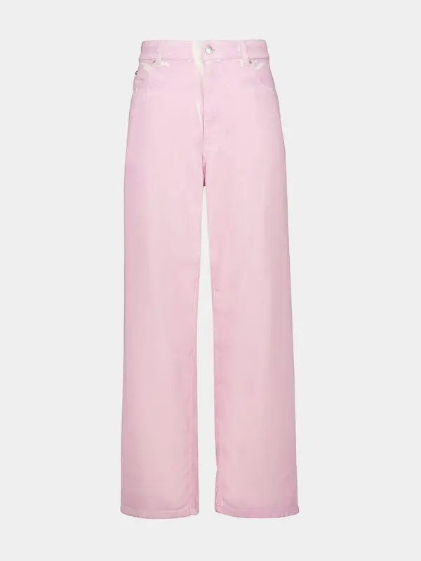 Marni Gummy Logo Patch Straight-leg Jeans - Pink