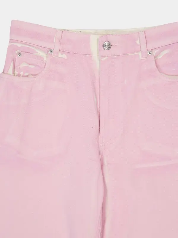 Marni Gummy Logo Patch Straight-leg Jeans - Pink