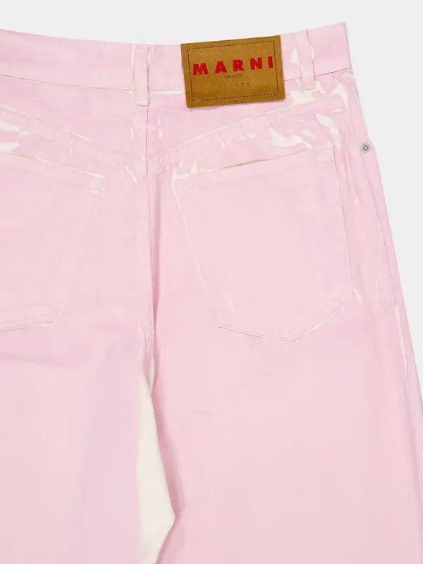 Marni Gummy Logo Patch Straight-leg Jeans - Pink