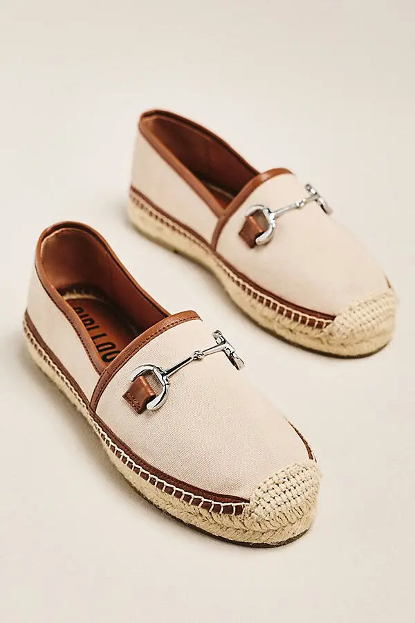 BIBI LOU Horsebit Espadrille Flats - Beige