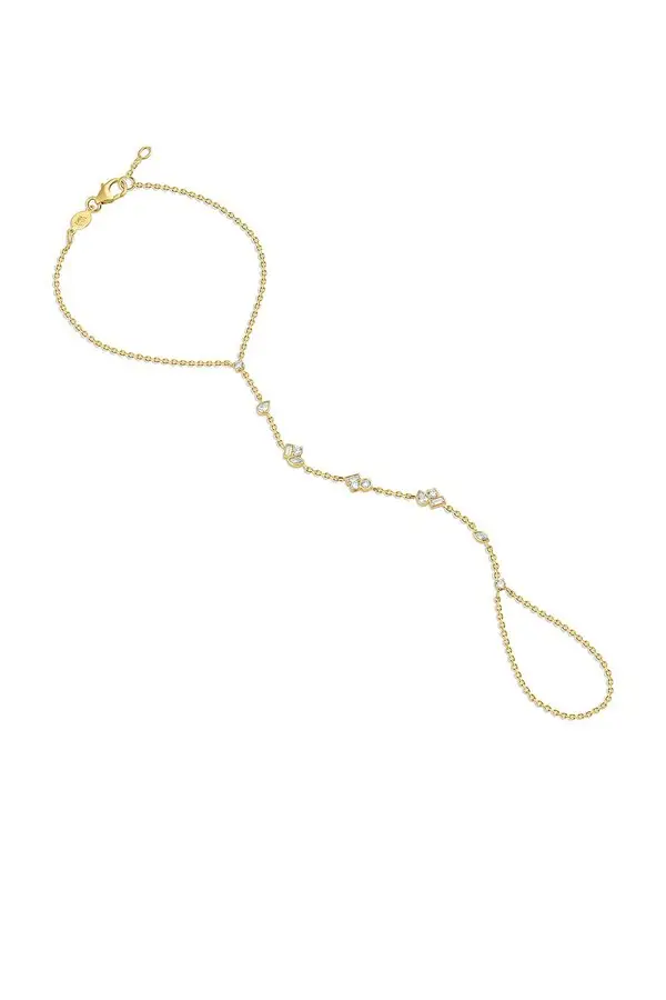ISA GRUTMAN Bubbles Diamond Hand Chain Bracelet - Yellow Gold