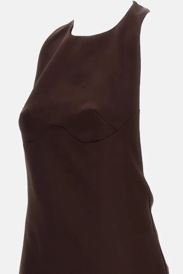 Elisabetta Franchi A-line Duchesse Mini Dress - Marrone
