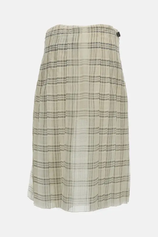 DURAZZI MILANO Midi Plaid Kilt Skirt