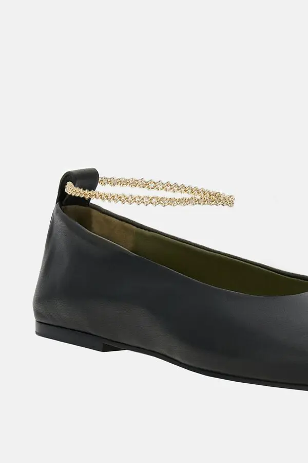 MARIA LUCA Augusta Leather Ballet Flats - Black