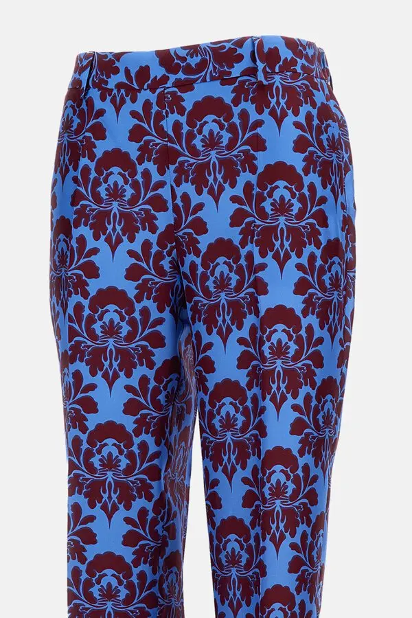Alberto Biani Silk Damask Trousers - Azzurro