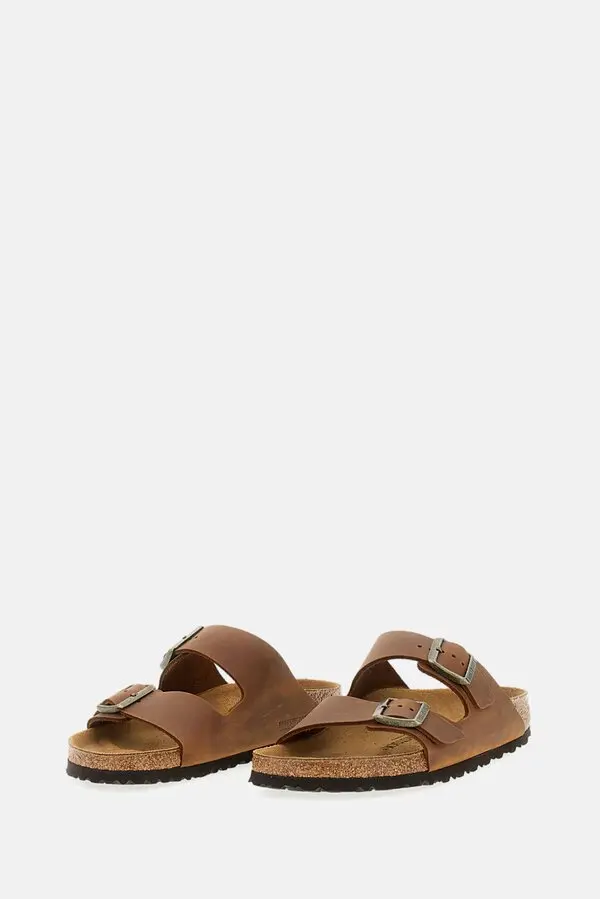 BIRKENSTOCK Arizona Oiled Leather Sandals - Brown