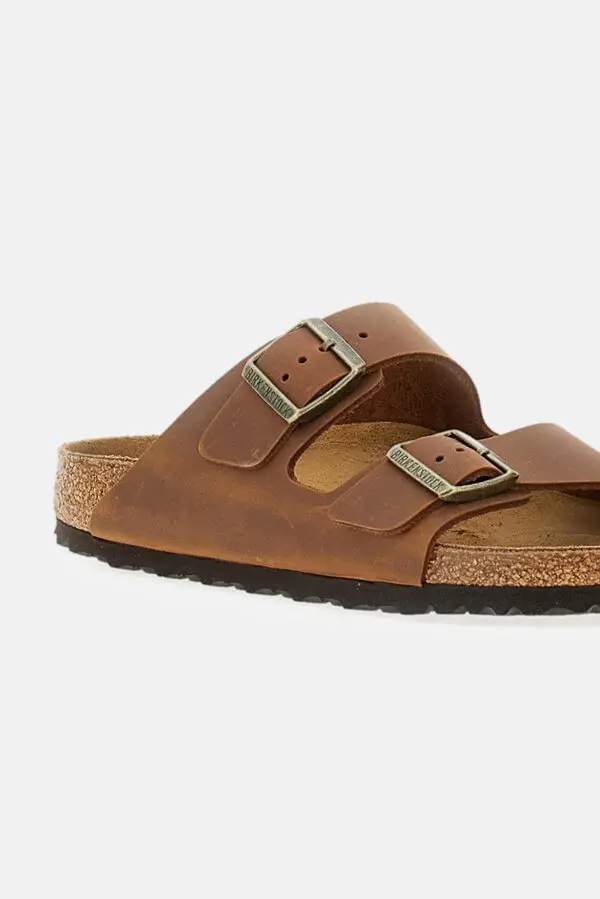 BIRKENSTOCK Arizona Oiled Leather Sandals - Brown