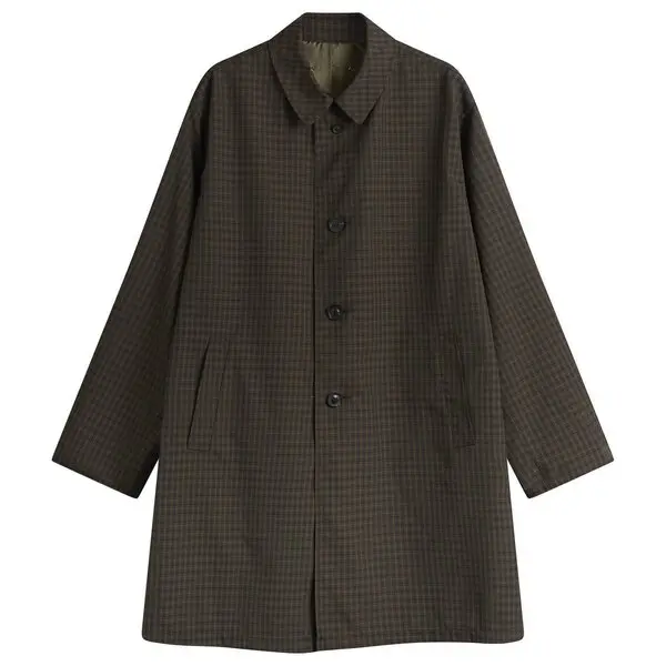 MAISON MARGIELA Check Reversible Coat - Olive/brown Check