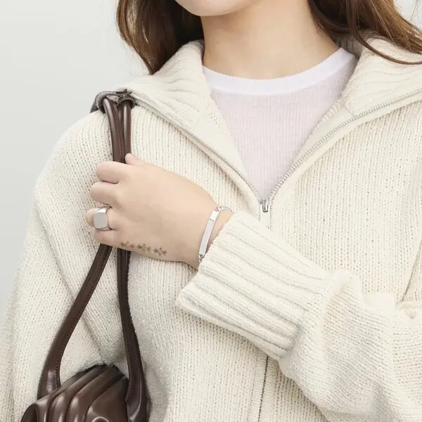 Tom Wood Sterling Rhodium-plated Curb Chain Id Bracelet