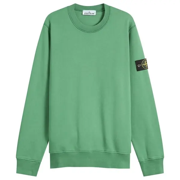 Stone Island Garment Dyed Crew Neck Sweatshirt - Malachite
