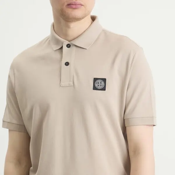 Stone Island Patch Logo Polo - Desert