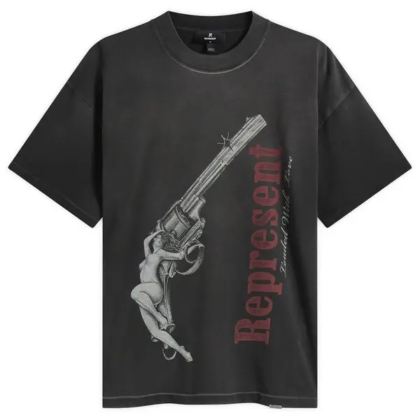 REPRESENT Loaded With Love T-shirt - Stained Black