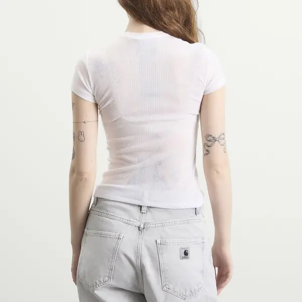 SKIMS Sheer Cotton Crewneck T-shirt - Snow