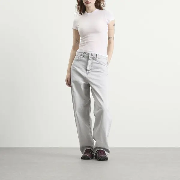 SKIMS Sheer Cotton Crewneck T-shirt - Snow