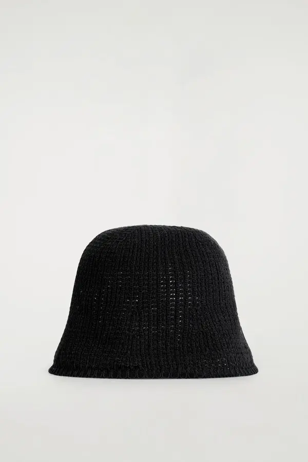 Cos Open-knit Bucket Hat - Black
