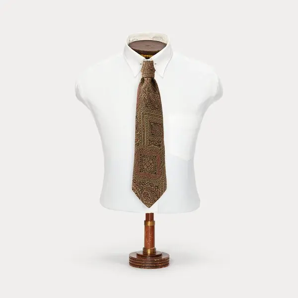 Ralph Lauren Paisley Brocade Neck Tie - Brown/cream Multi