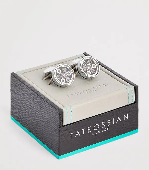 Tateossian Palladium-plated Septa Gear Cufflinks