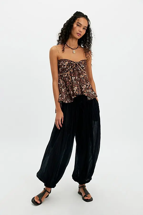 Free People Malia Babydoll Tank - Black Combo