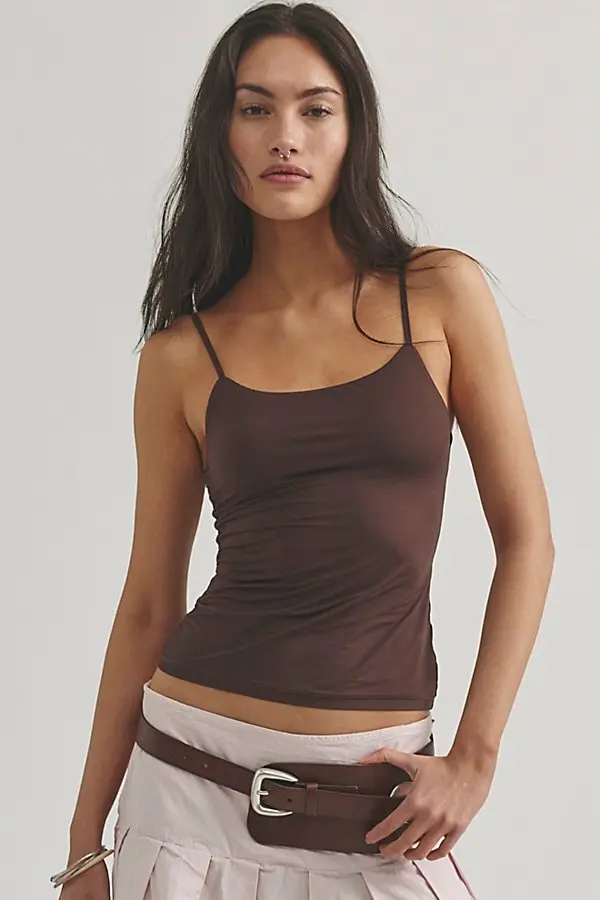 Free People Charlie Microfiber Cami - Double Espresso