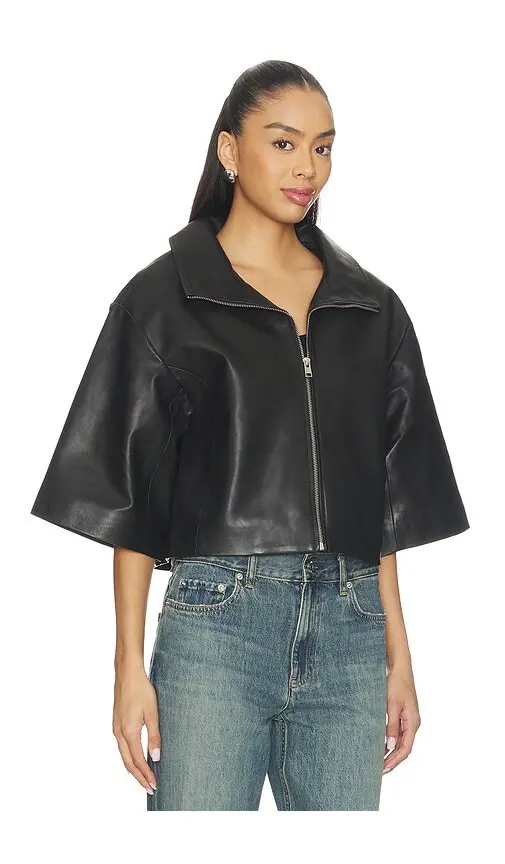 LAMARQUE Elin Cropped Leather Jacket