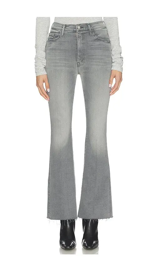 MOTHER High Waisted Weekend Fray Jeans - Grey