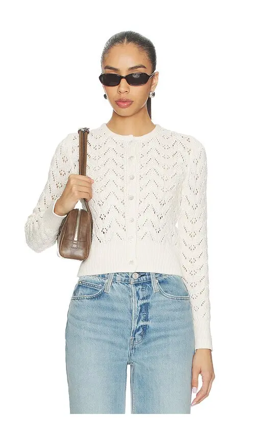 Free People Pointelle Knit Button-front Cardigan