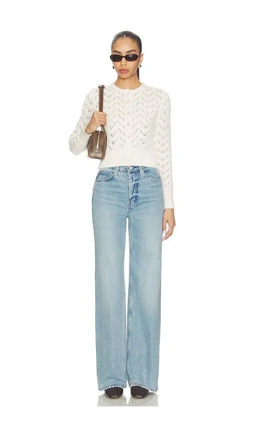 Free People Pointelle Knit Button-front Cardigan