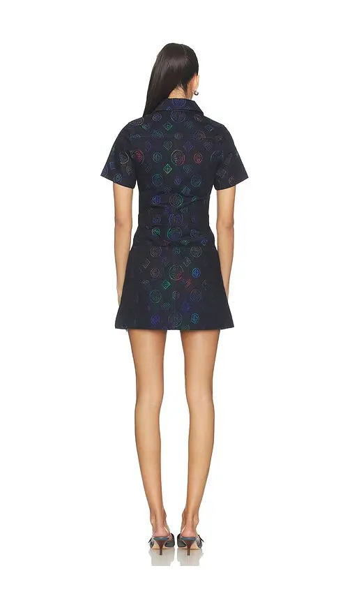 Casablanca Monogrammed Denim Dress - Black