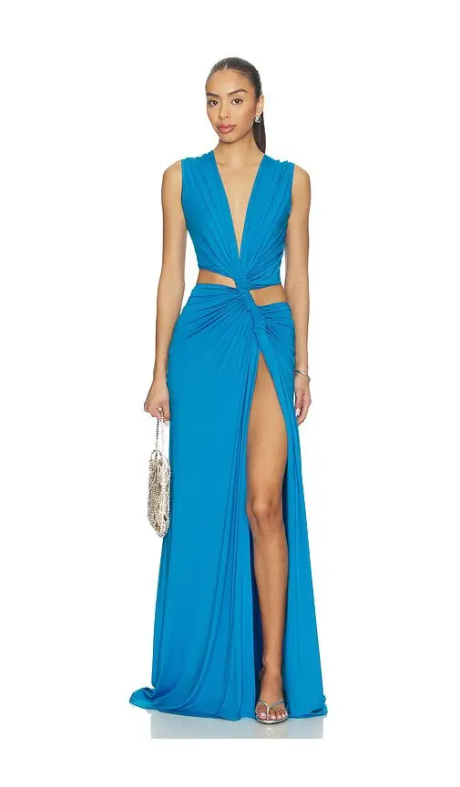 SID NEIGUM Triple Loop Knit Dress - Blue