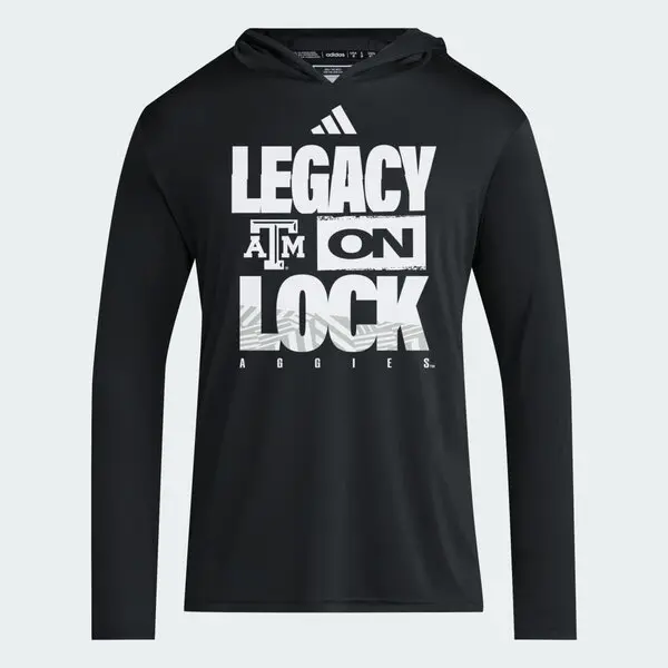 Adidas Texas A&m Aggies 2026 Legacy On Lock March Madness D4t Long Sleeve Hoodie - Ncaa-tam-7c4 / Black / White