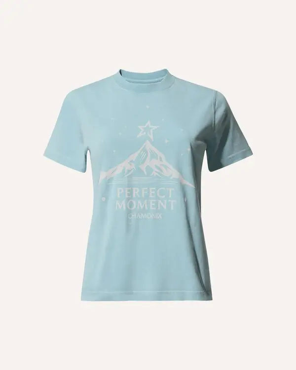 Perfect Moment Vintage Logo Cotton Tee - Cloud-blue