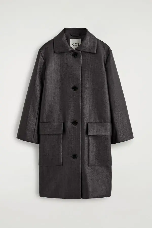 Cos Textured Single-breasted Coat