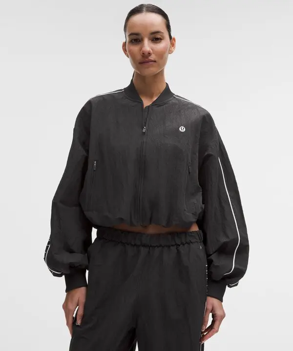 Lululemon Crinkle Nylon Track Jacket - Black/white