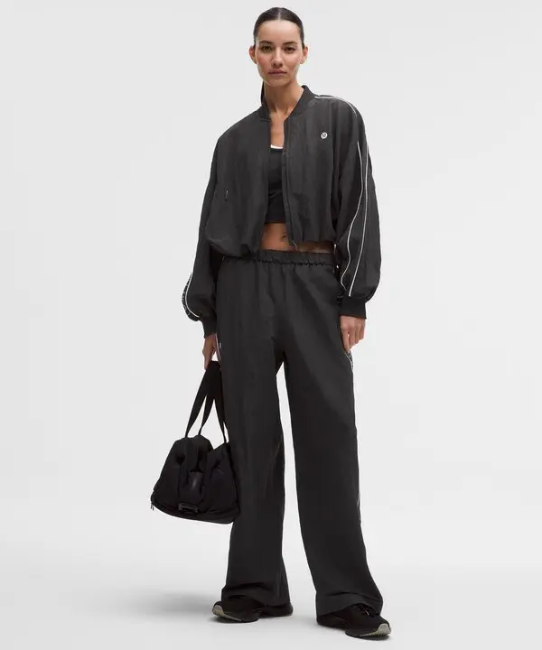 Lululemon Crinkle Nylon Track Jacket - Black/white