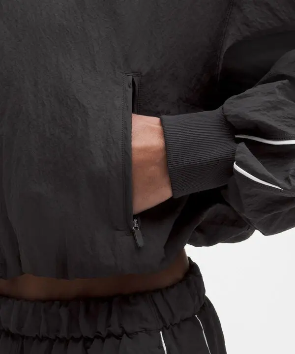 Lululemon Crinkle Nylon Track Jacket - Black/white