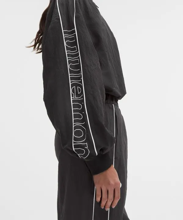 Lululemon Crinkle Nylon Track Jacket - Black/white