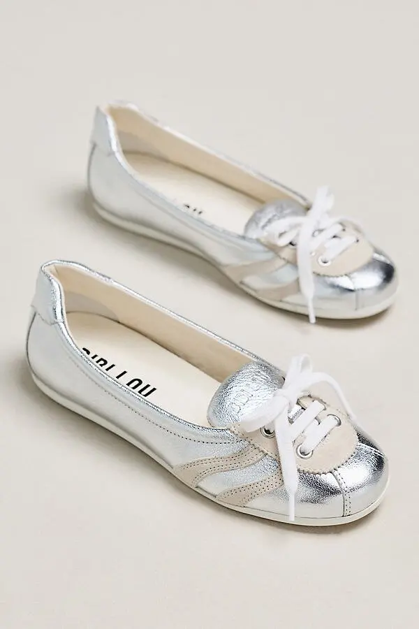 BIBI LOU Lace-up Sneaker Flats - Silver