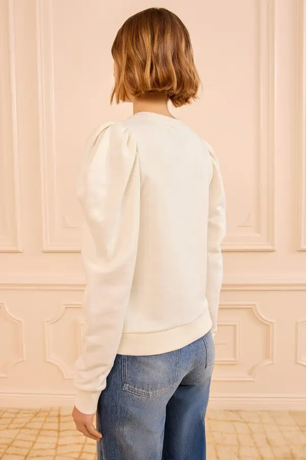 Ulla Johnson Adeline Terry Pullover Knit Sweater - Creme