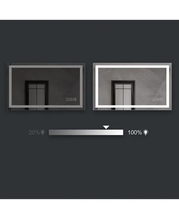 HAUSCHEN HOME 24 X 40 Inch Led Lighted Bathroom Mirror