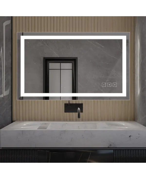HAUSCHEN HOME 24 X 40 Inch Led Lighted Bathroom Mirror