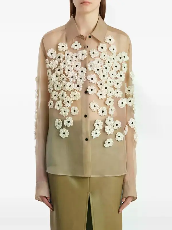 Khaite Argo Floral-embellished Shirt