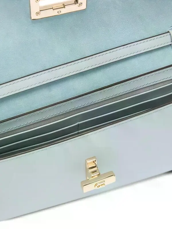 Furla Twist-lock Leather Clutch Bag