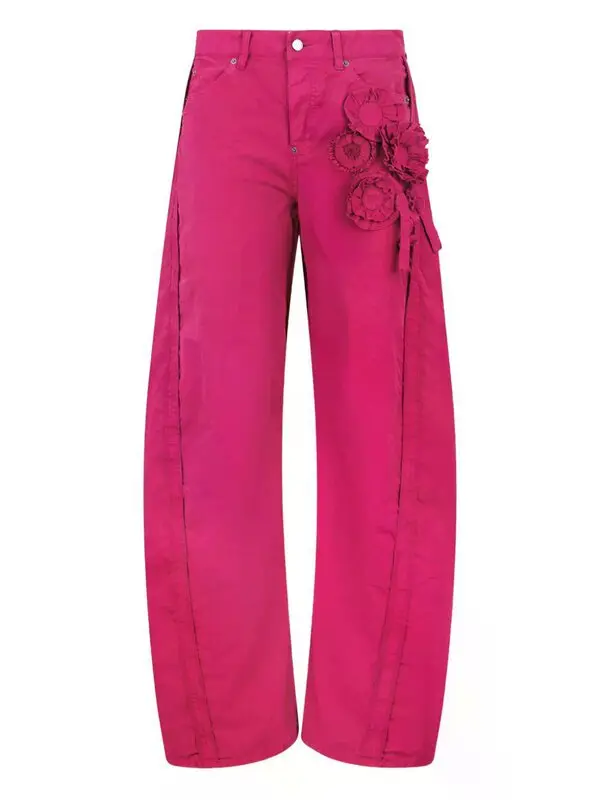 Dsquared2 Flower Appliqué Wide Leg Trousers