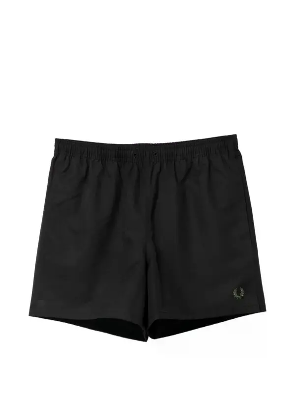 Fred Perry Logo-embroidered Shorts - Black