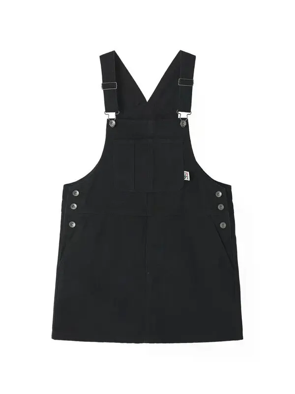 FINGERCROXX Cotton Pinafore Dress - Black